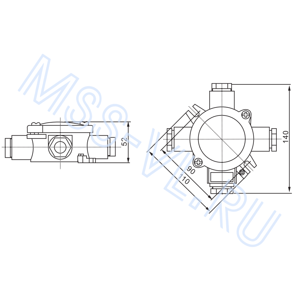 JXS marine power junction box 16A 500V IP56